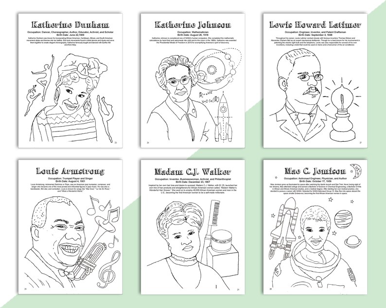 Doodles African America Coloring Book Coloring Art Creation - Etsy