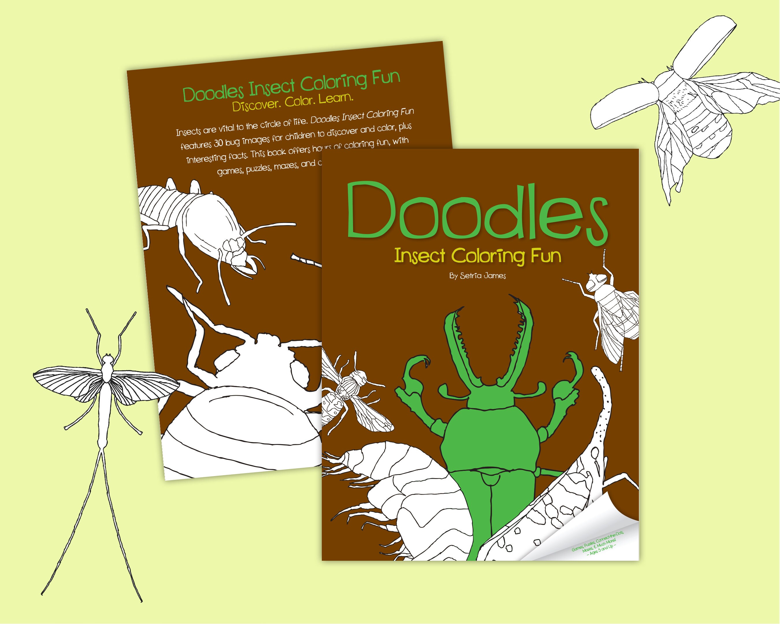 Doodle Insect Coloring Fun Coloring Art Creation Insect Coloring Book ...