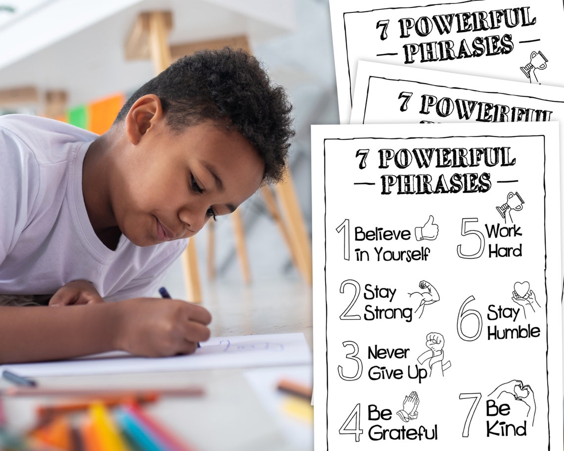 7 Power Phrases School Counseling Posters Positive Classroom Posters ...