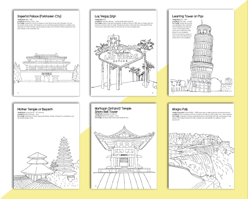 Doodles Destination Coloring Fun Wonders of the World Travel Guide ...