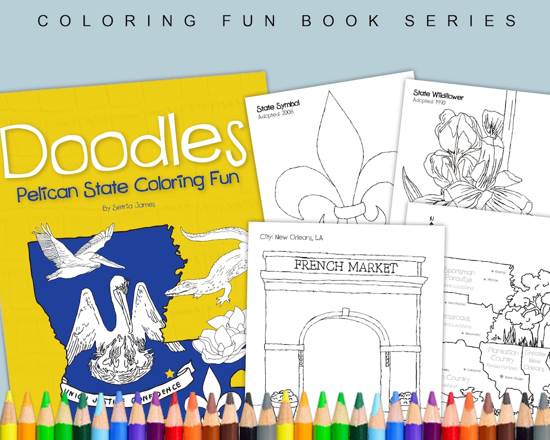 Louisiana Travel Coloring Book: Pelican State Doodles - Etsy