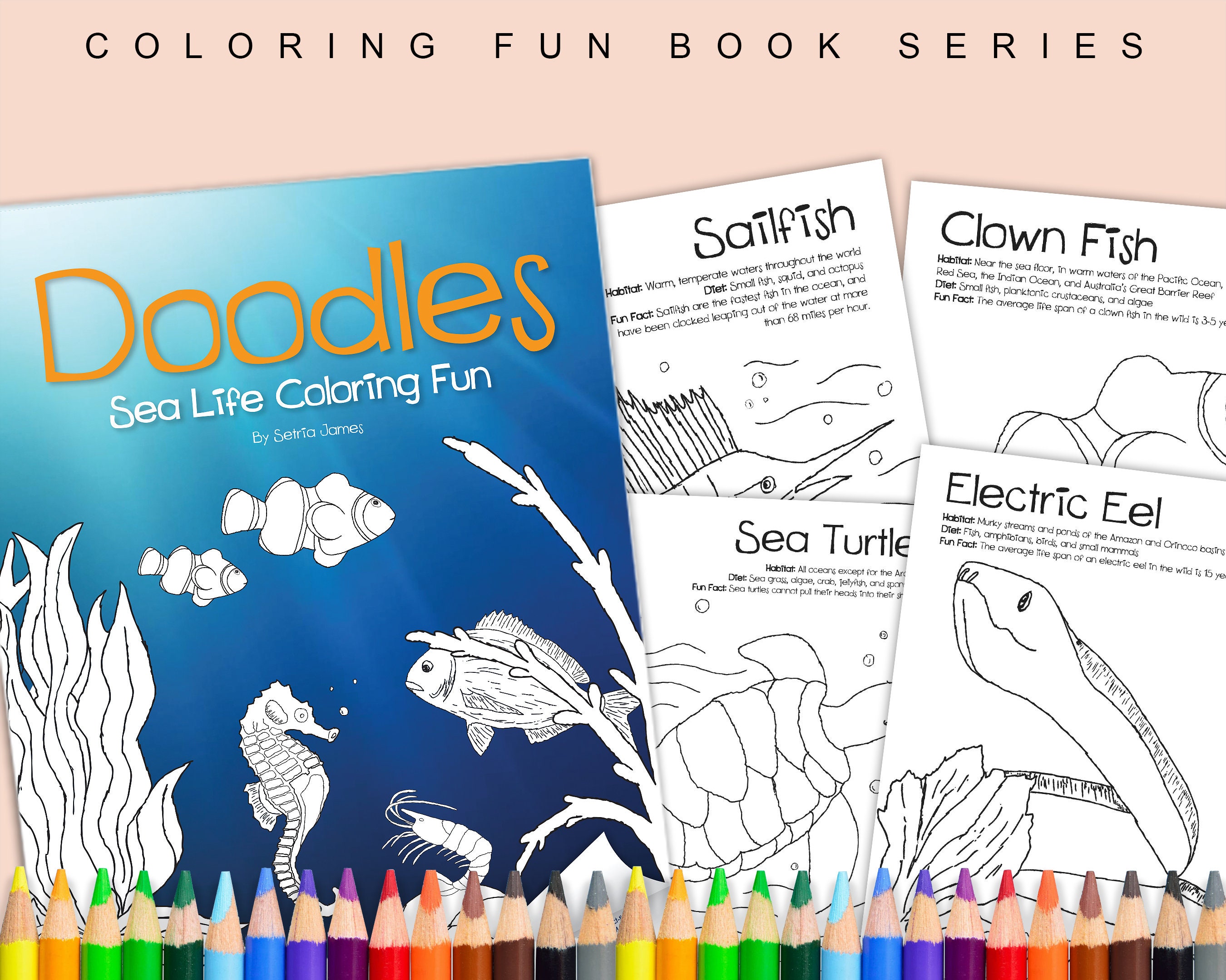 Doodles Sea Life Coloring Fun Sea Coloring Book Coloring Art Creation ...