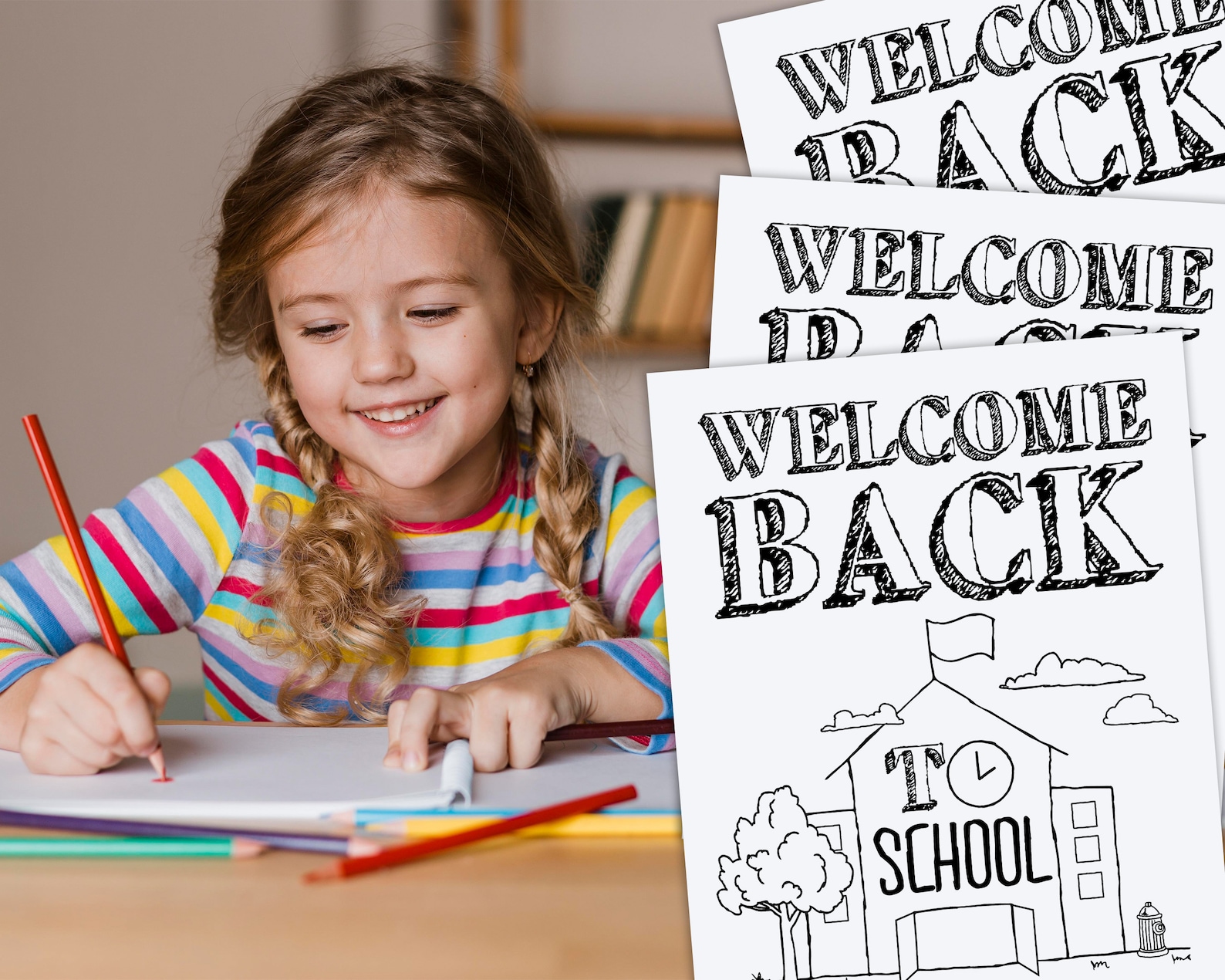 Welcome Back First Day Poster School Posters Coloring Poster School ...