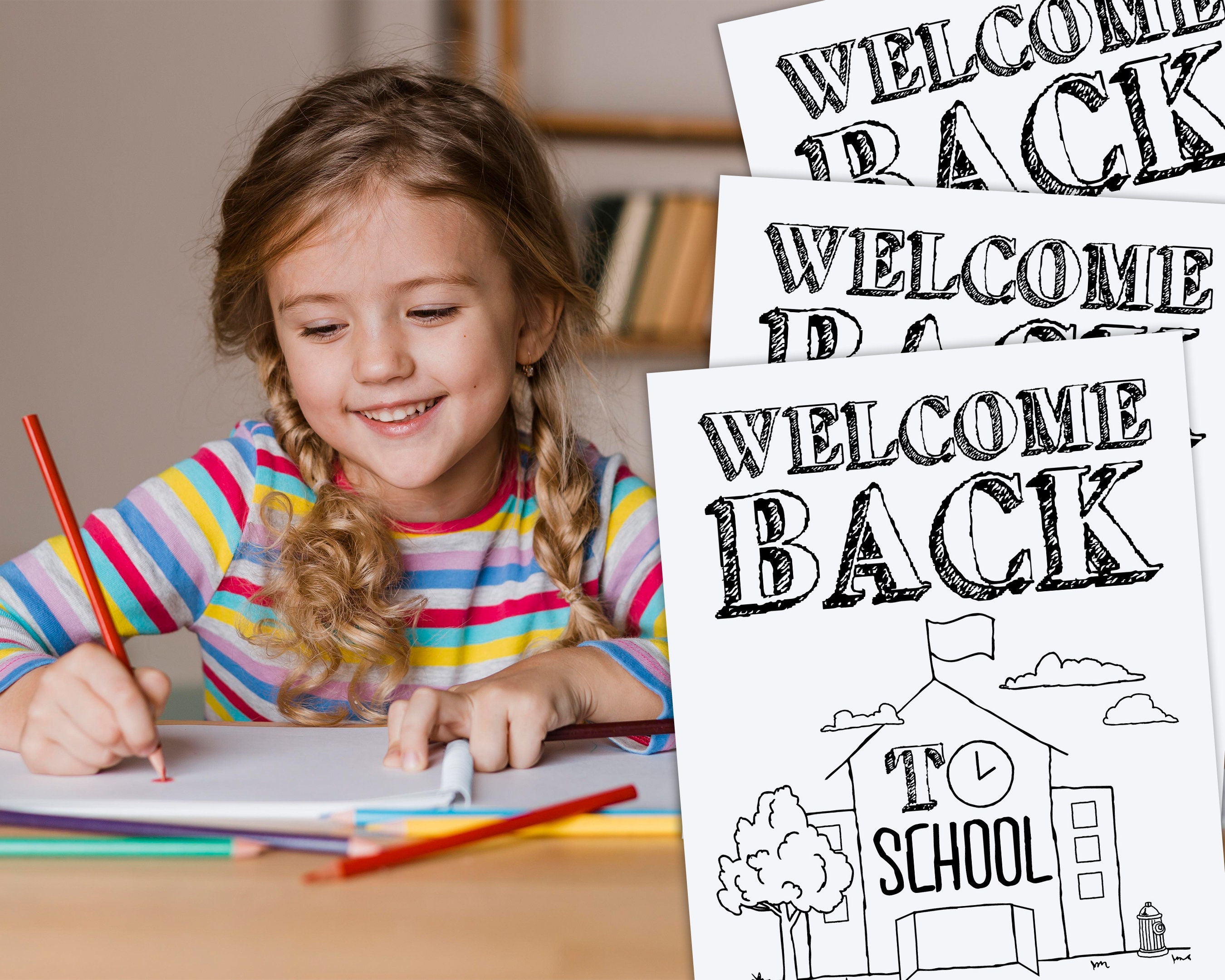 Welcome Back First Day Poster School Posters Coloring Poster School ...