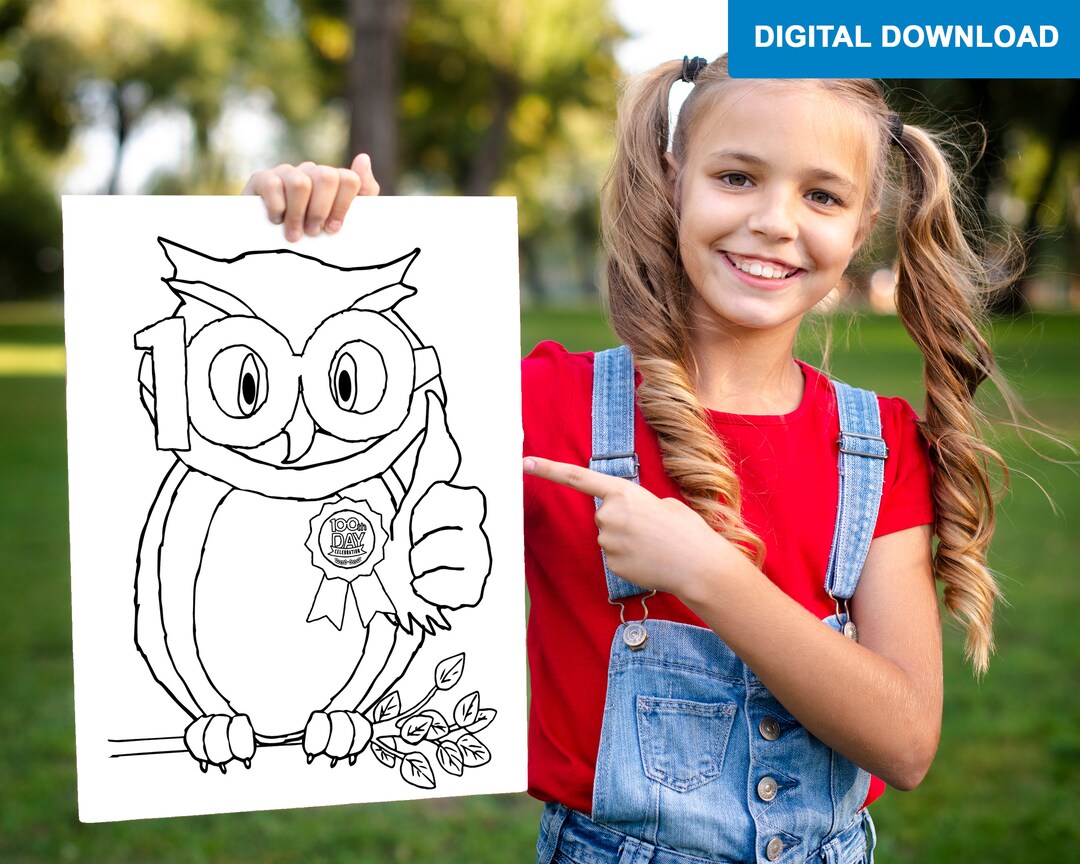 100th Day of School Coloring Poster: Teacher Classroom Activity (PDF ...