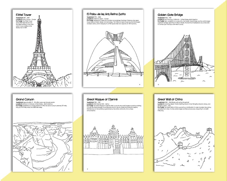 Doodles Destination Coloring Fun Wonders of the World Travel Guide ...