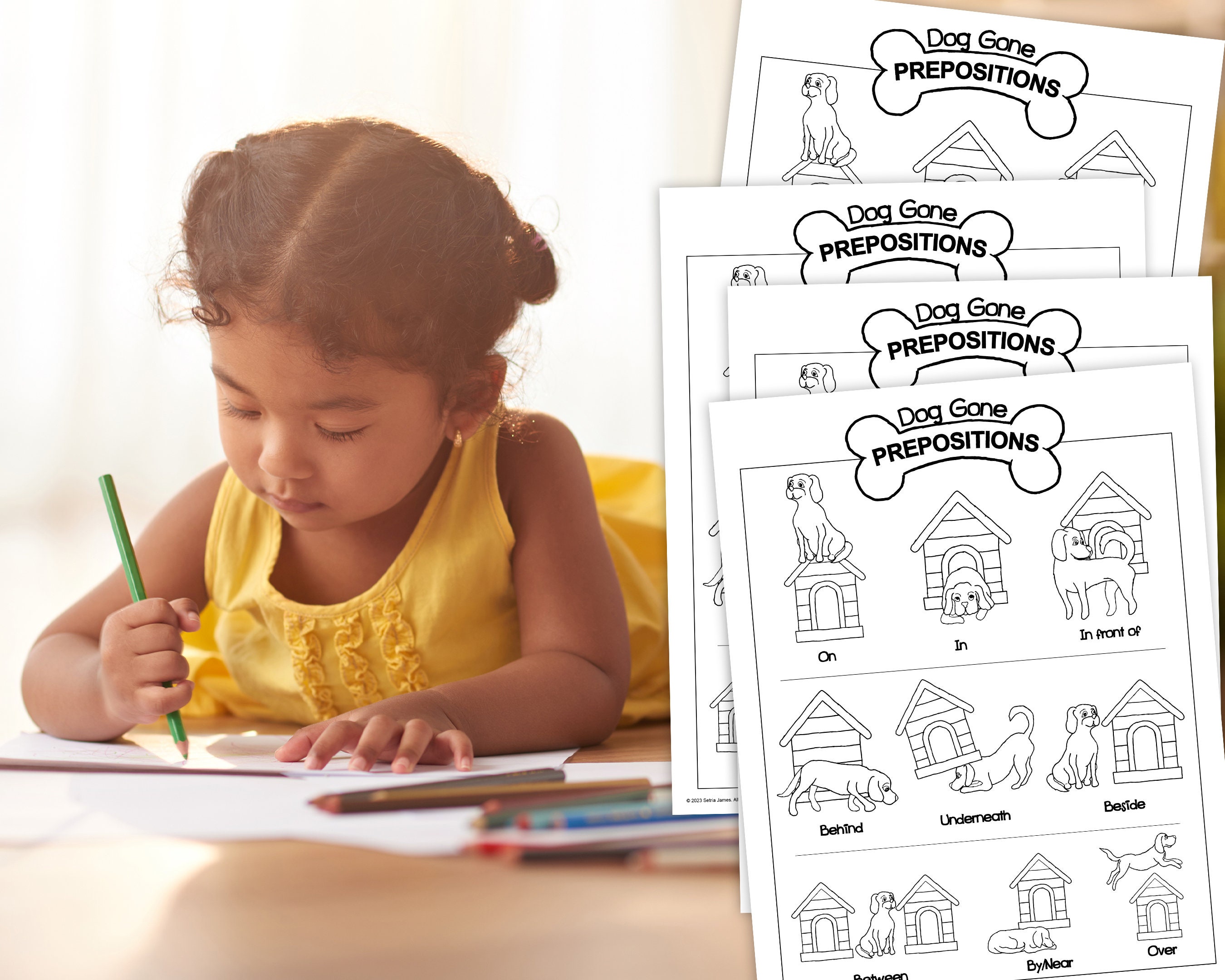 Gigantic Coloring Poster of Prepositions Teacher Poster Decor Digital ...