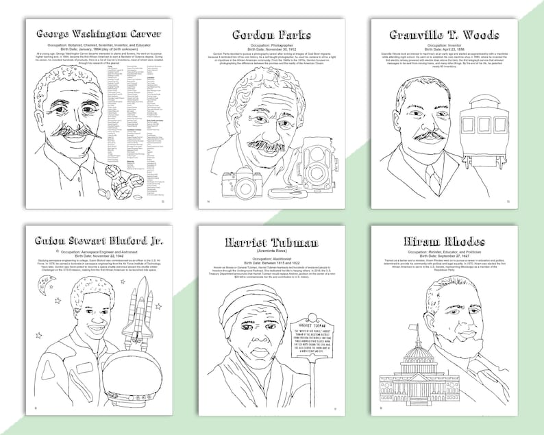 Doodles African America Coloring Book Coloring Art Creation - Etsy