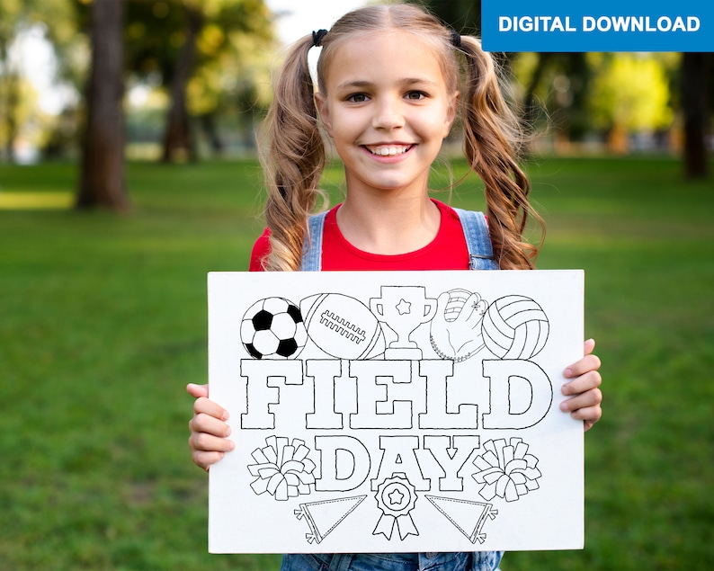 Field Day Giant Coloring Poster: School Activity (PDF) - Etsy