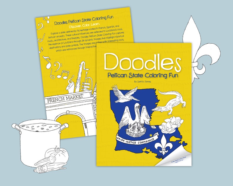 Louisiana Travel Coloring Book: Pelican State Doodles - Etsy