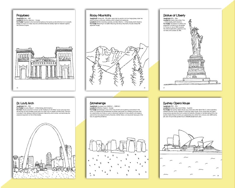 Doodles Destination Coloring Fun Wonders of the World Travel Guide ...