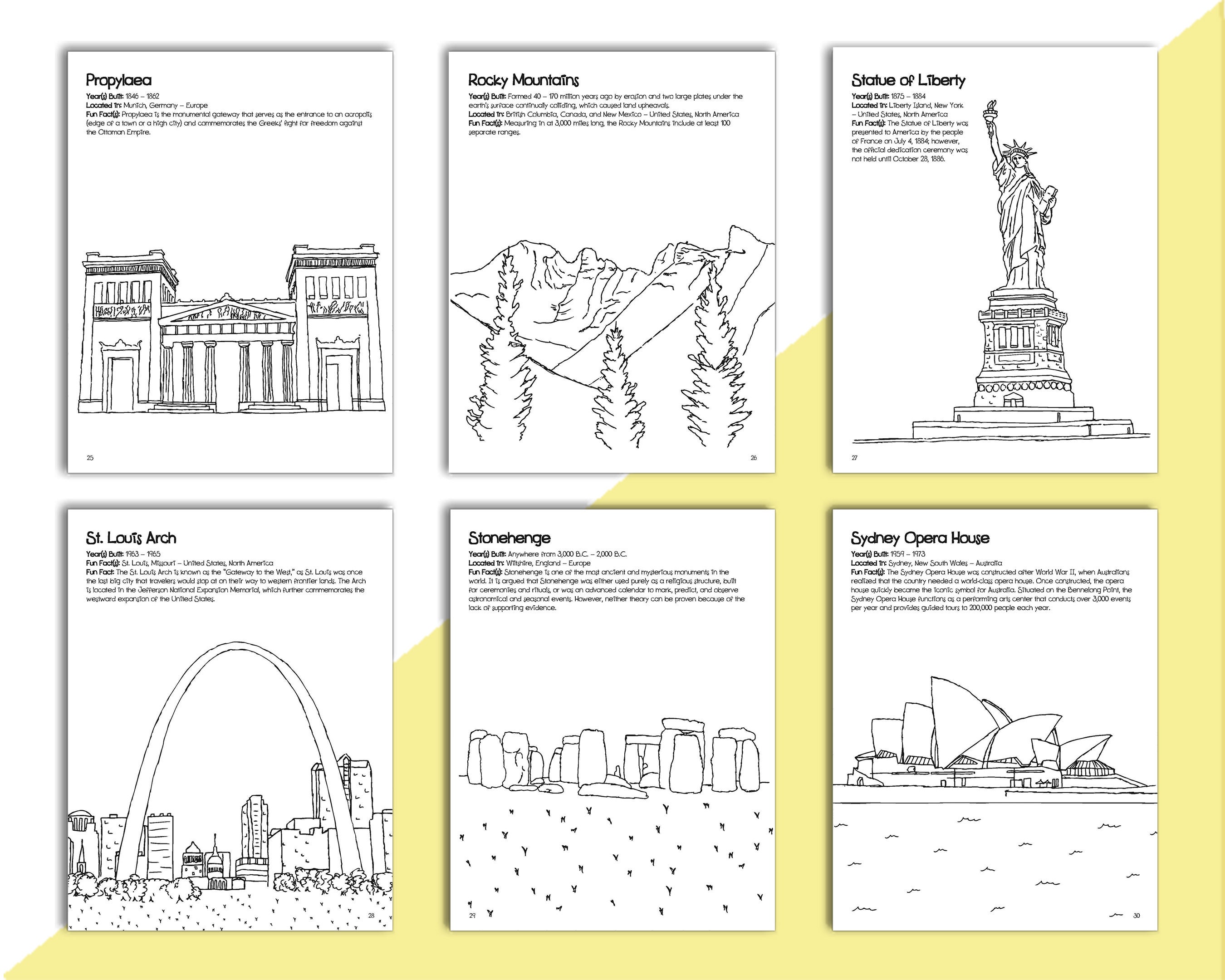 Doodles Destination Coloring Fun Wonders of the World Travel Guide ...