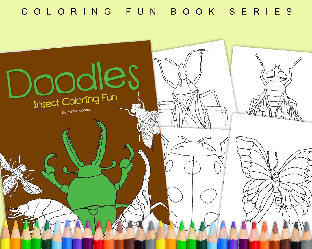 Doodle Insect Coloring Fun Coloring Art Creation Insect Coloring Book ...
