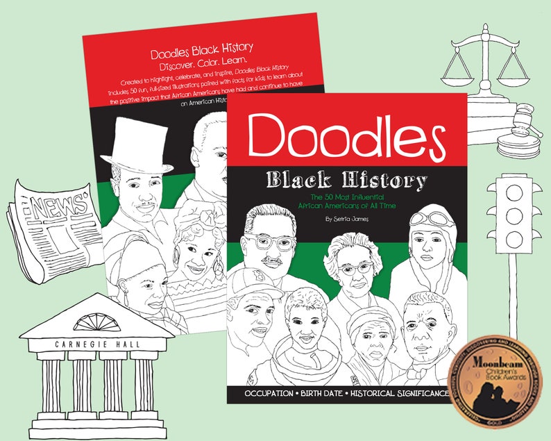 Doodles African America Coloring Book Coloring Art Creation - Etsy