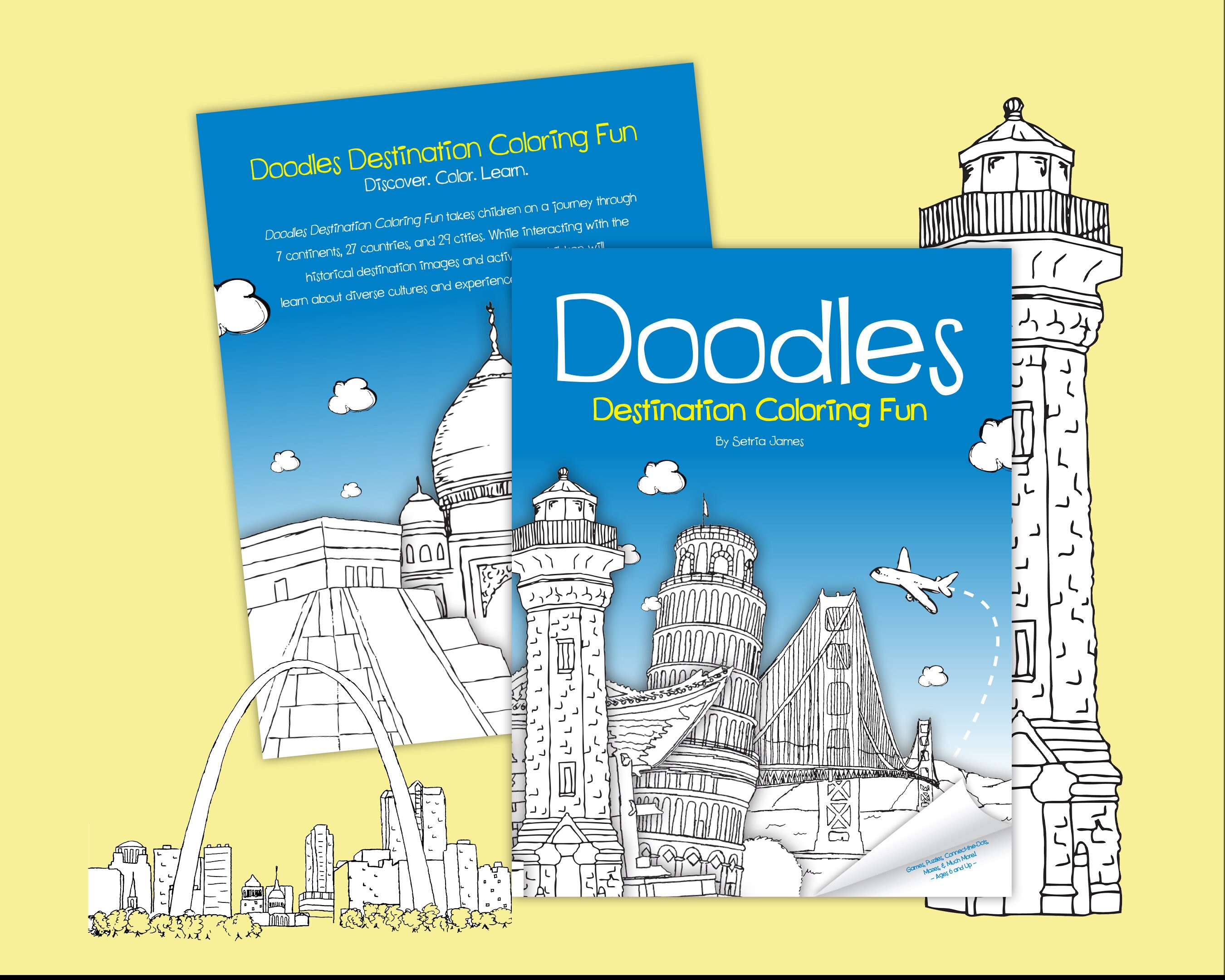Doodles Destination Coloring Fun Wonders of the World Travel Guide ...