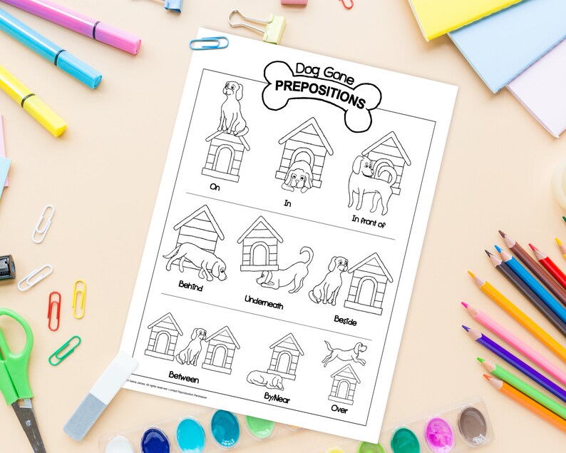 Gigantic Coloring Poster of Prepositions Teacher Poster Decor Digital ...