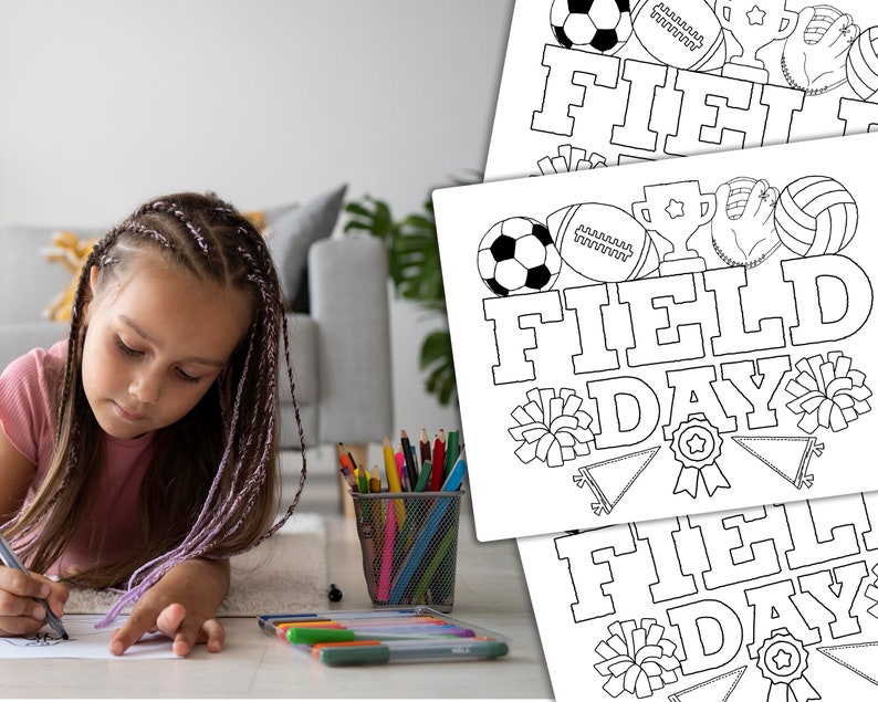 Field Day Giant Coloring Poster: School Activity (PDF) - Etsy