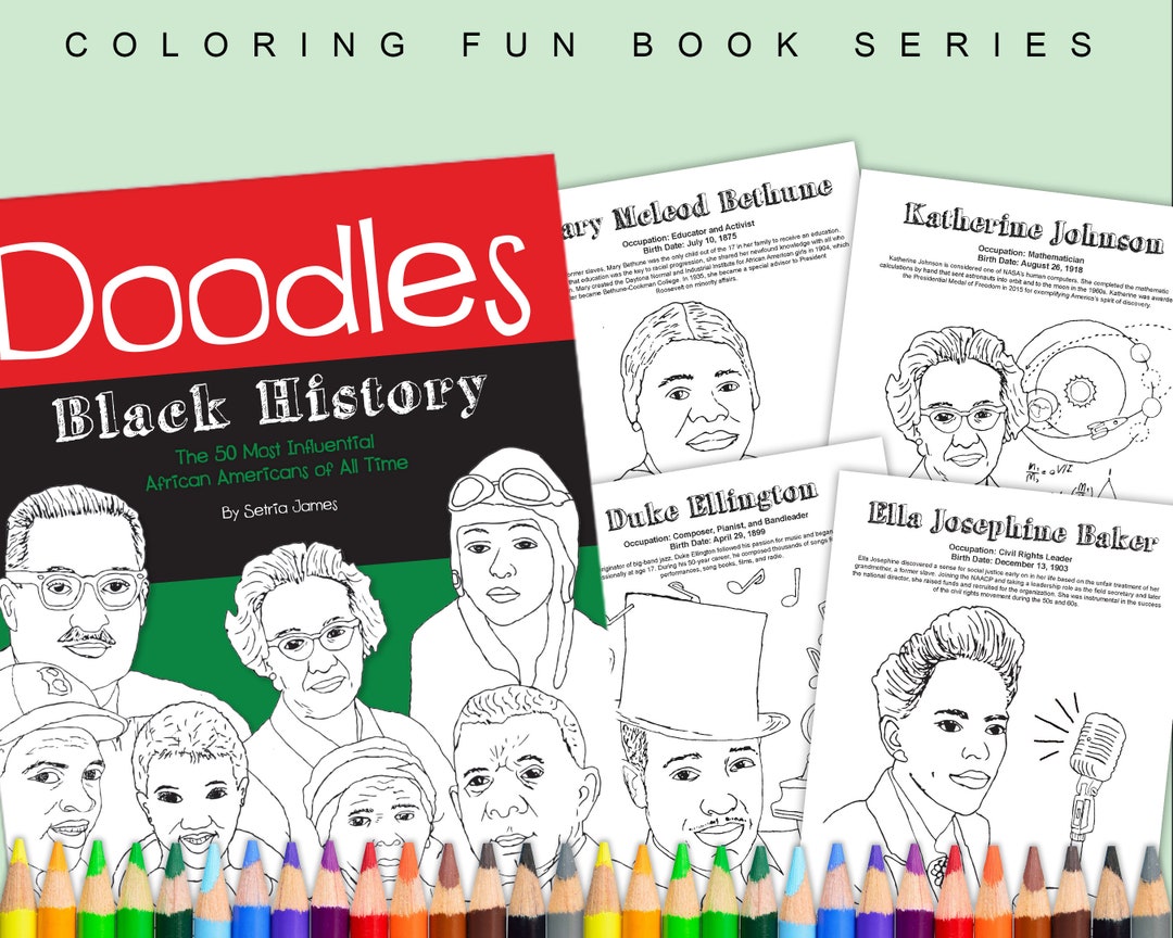 Doodles African America Coloring Book Coloring Art Creation - Etsy