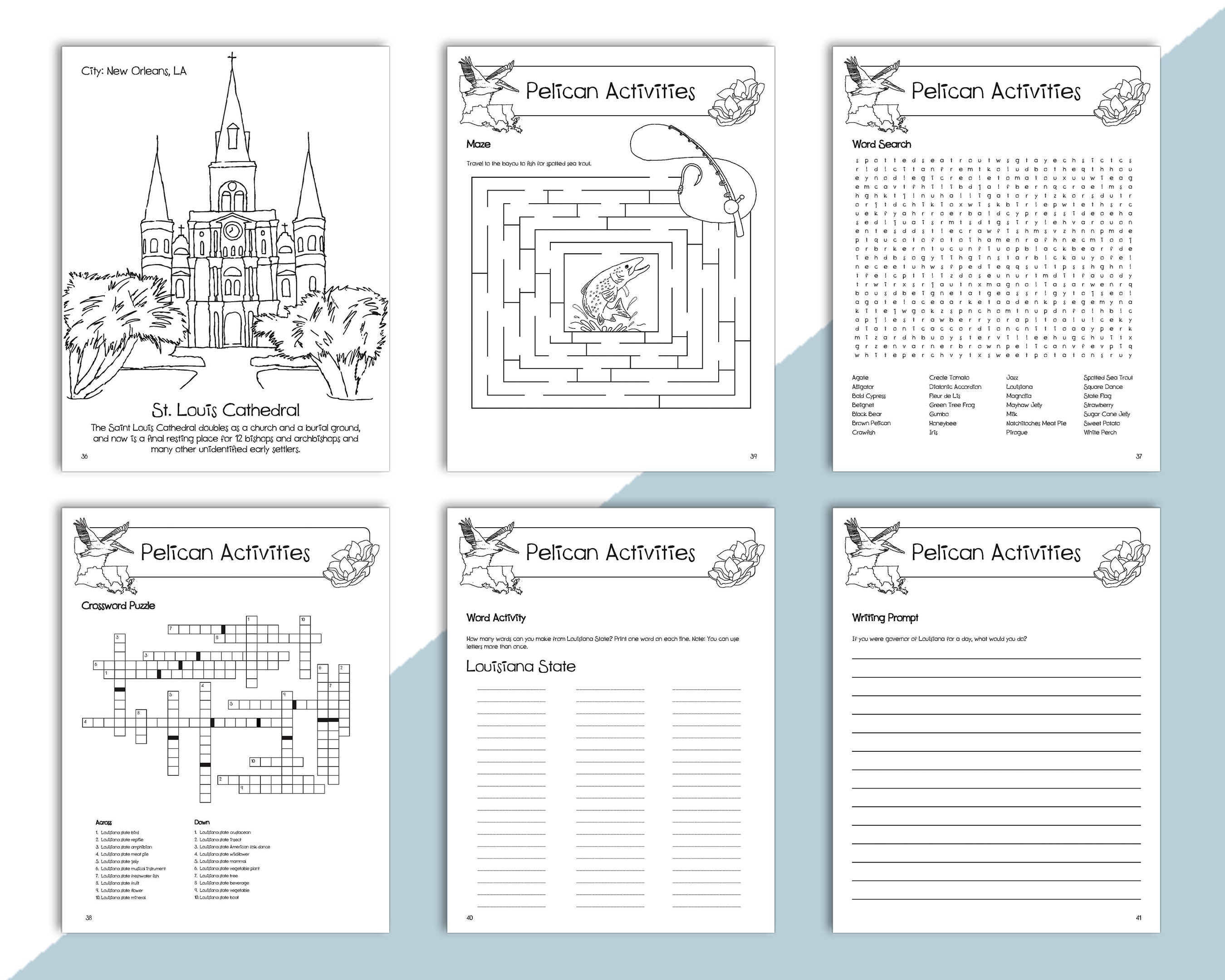 Louisiana Travel Coloring Book: Pelican State Doodles - Etsy