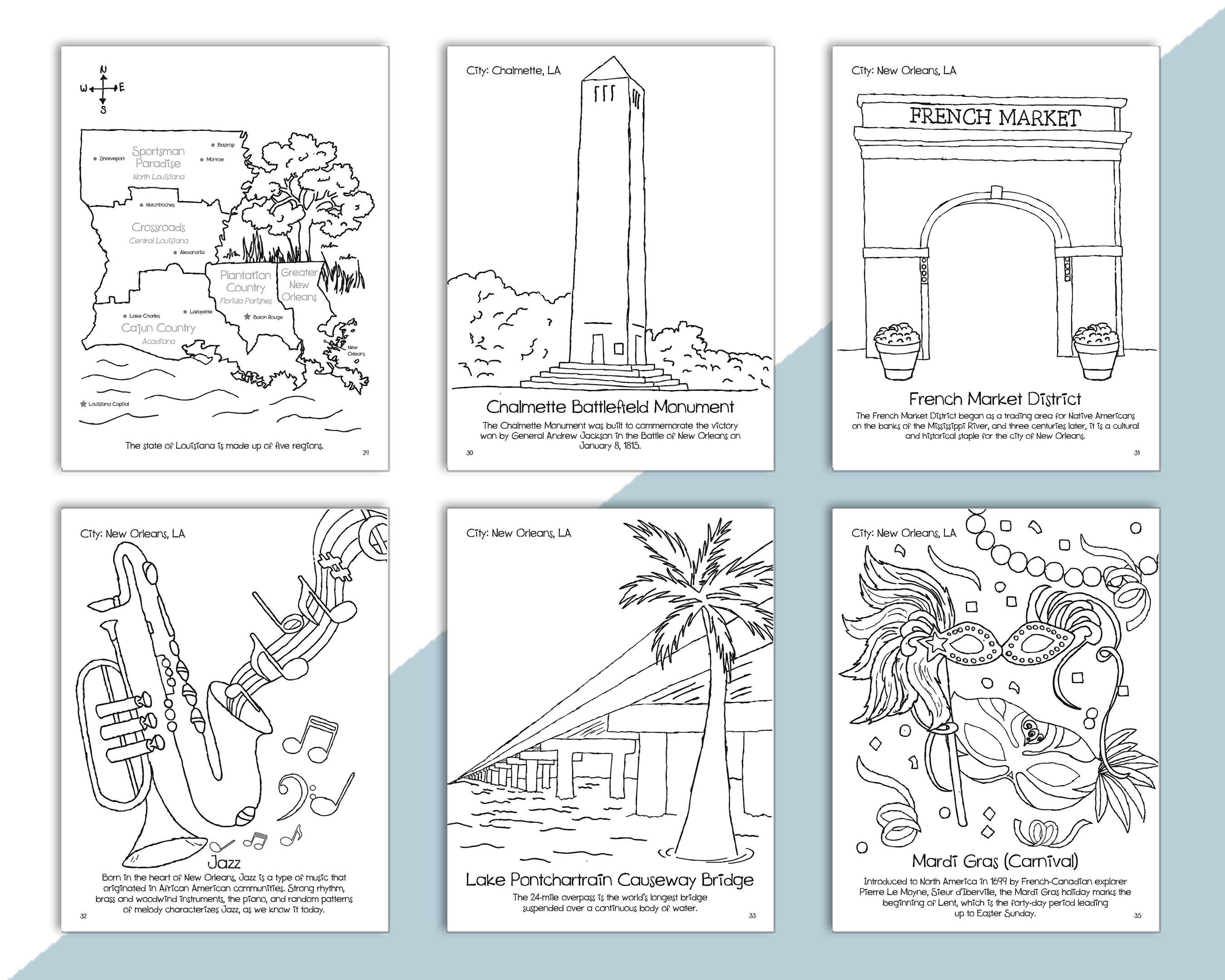 Louisiana Travel Coloring Book: Pelican State Doodles - Etsy