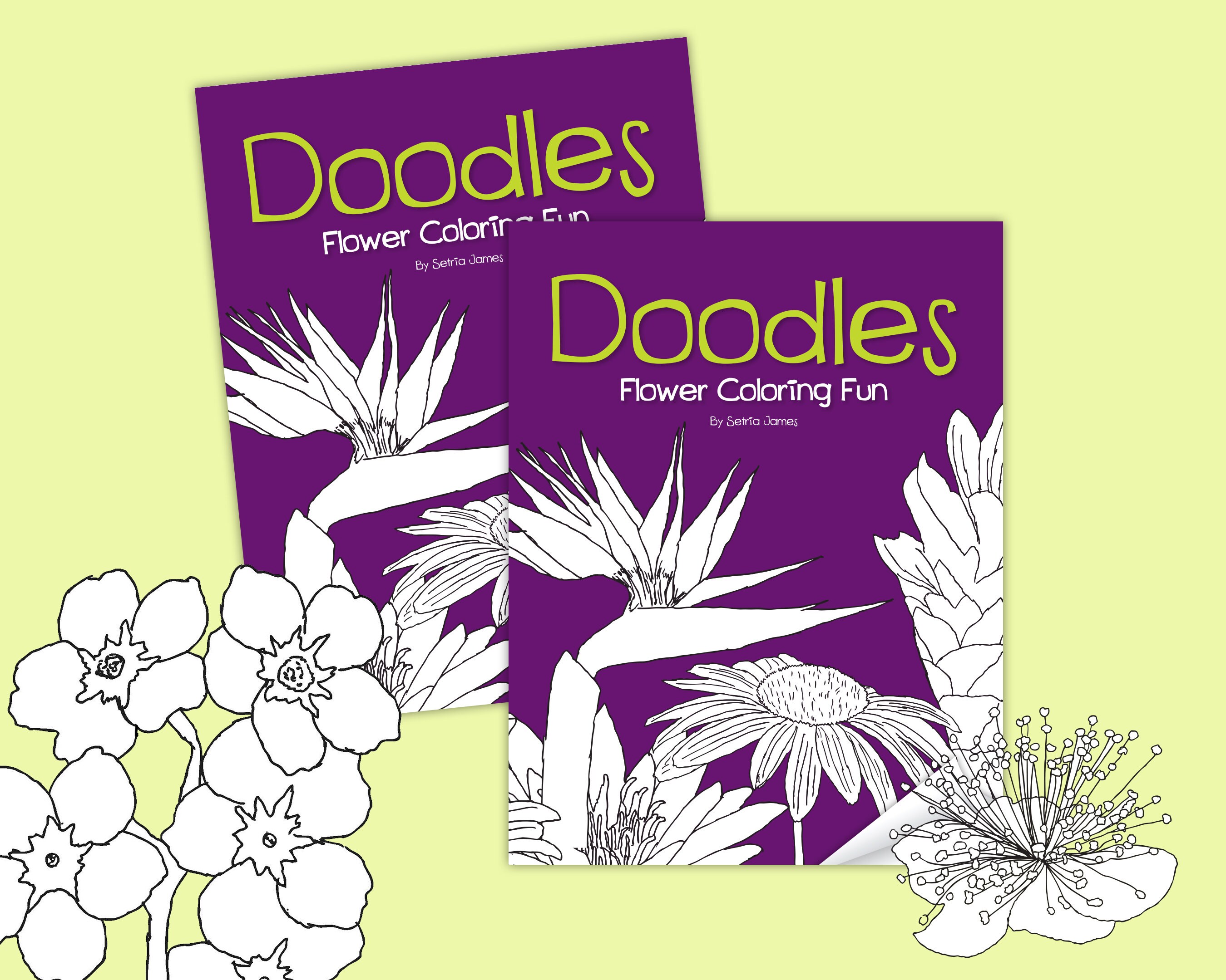 Doodles Flower Coloring Fun Coloring Art Creation Flower Coloring Book ...