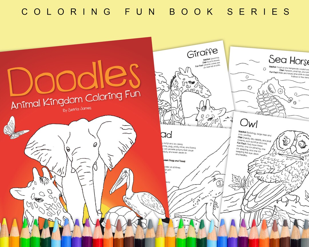 Doodles Animal Kingdom Coloring Fun Coloring Art Creation Animal ...