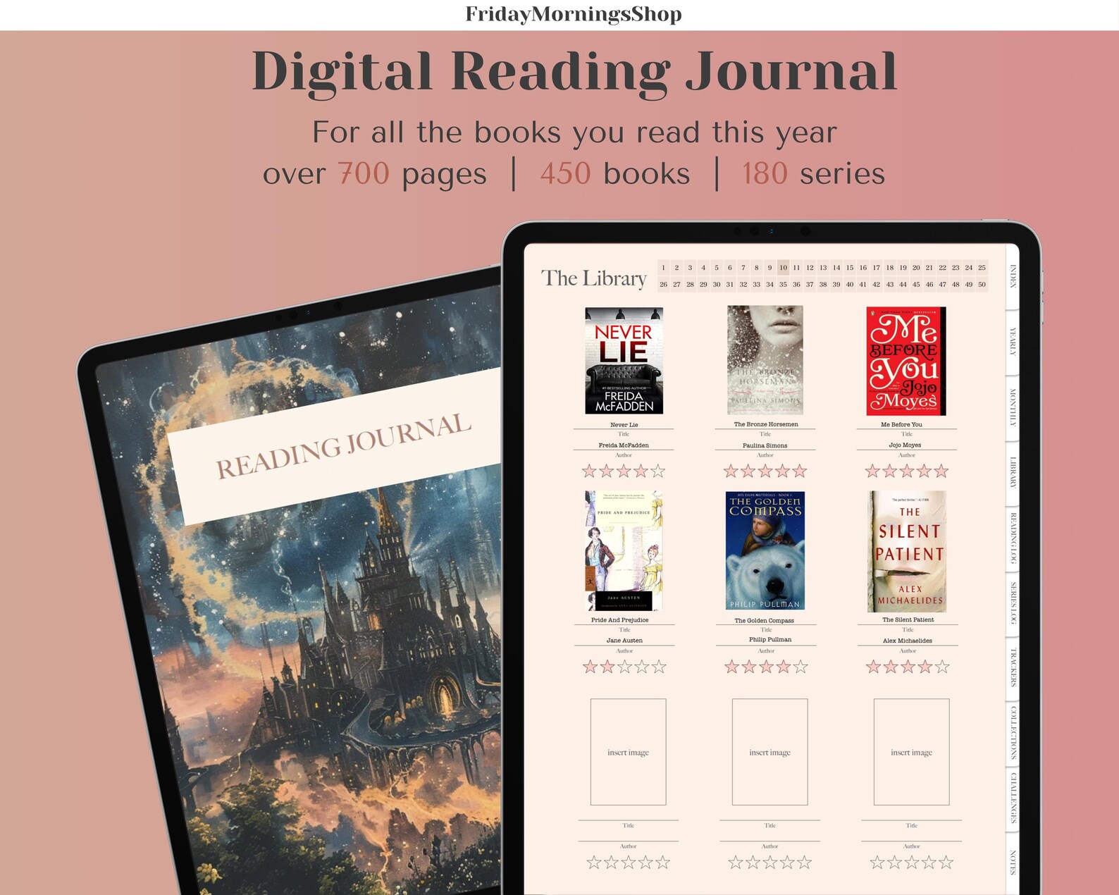 Digital Reading Journal, Reading Tracker, Digital Book Journal for ...