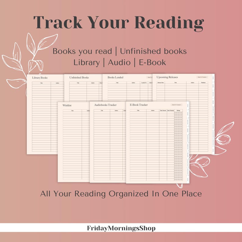 Digital Reading Journal, Reading Tracker, Digital Book Journal for ...