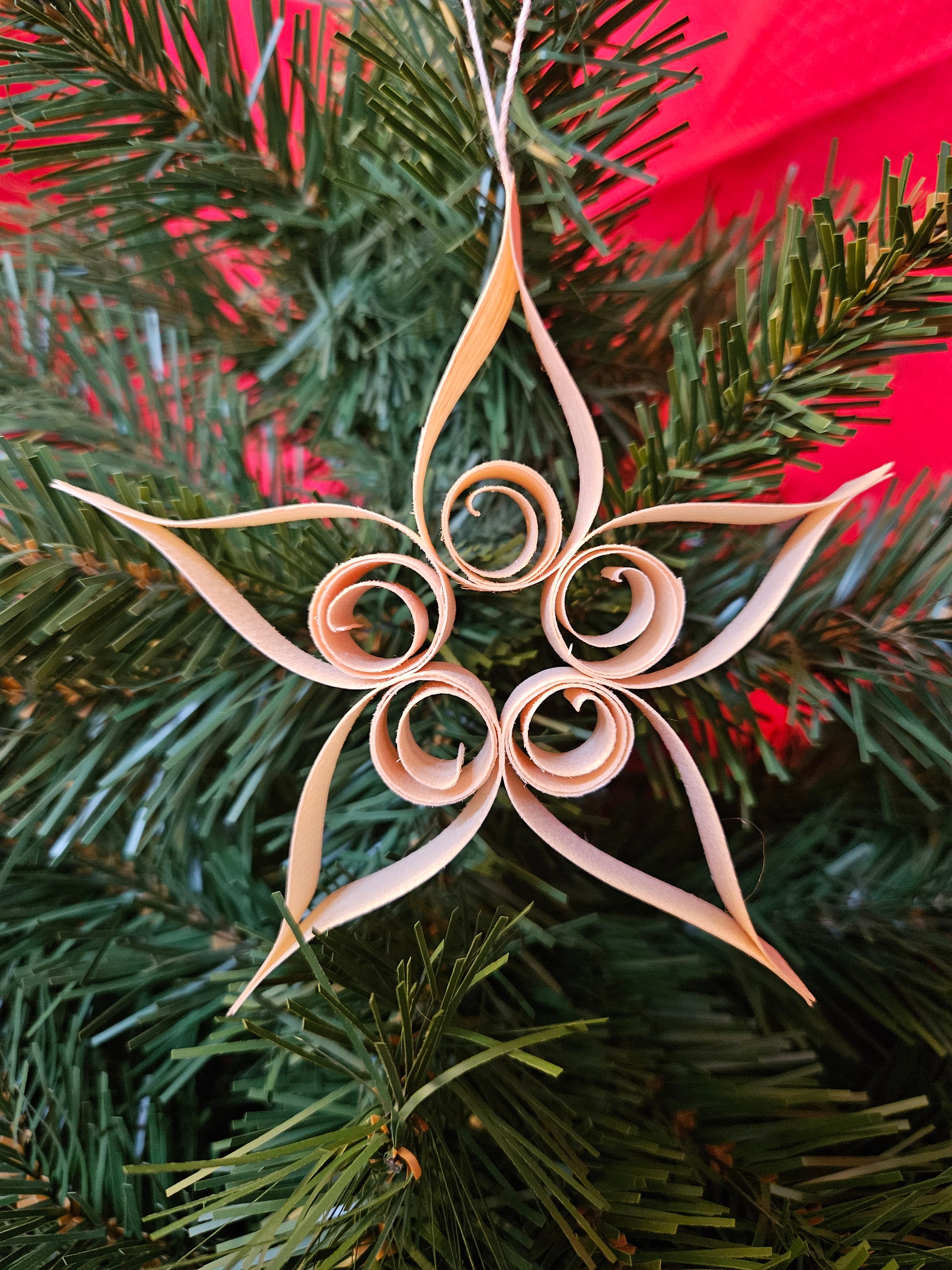 Scandinavian Wood Curl Christmas Ornaments: Handmade Pine Shavings - Etsy