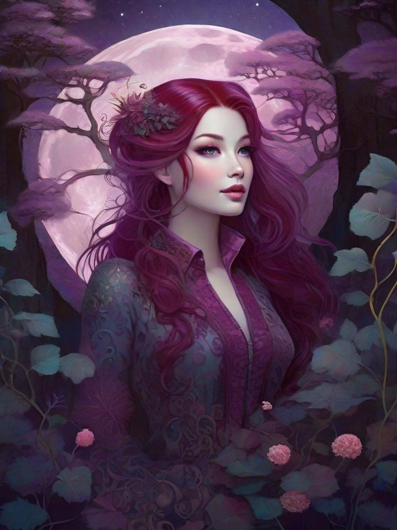 Enchanted Moonlight Dreams Digital Artwork - Etsy