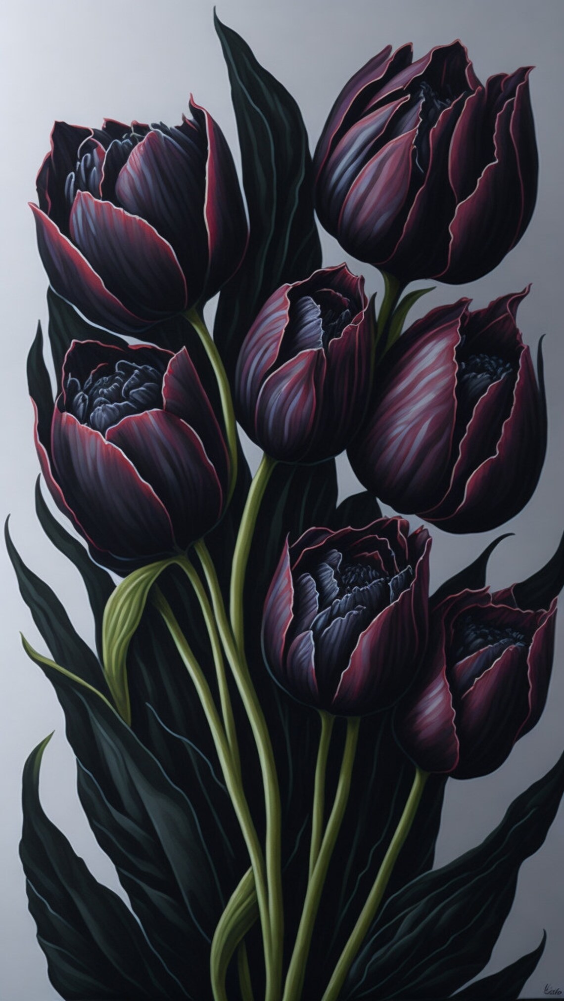 Watercolor Tulip Flower Digital Art Set fantasy Art - Etsy