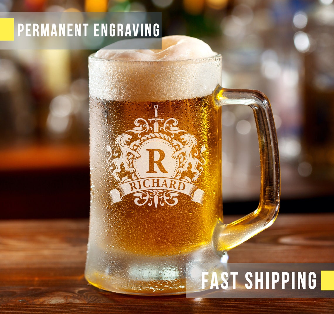 Personalized Beer Mug Custom Engraved Monogrammed Personalized Beer Mug ...