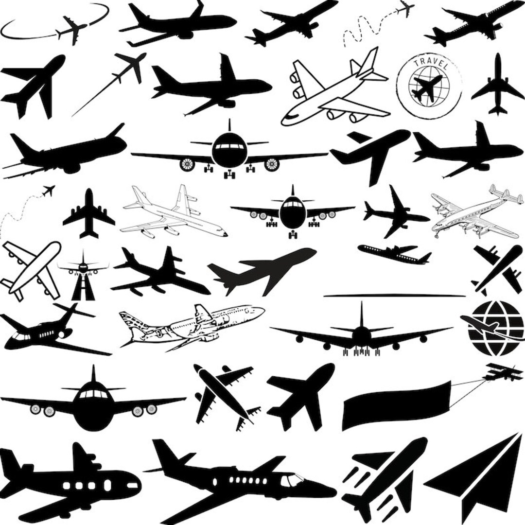 AIRPLANE SVG Bundle, Military Plane Svg, Airplane Silhouette, Airplane ...