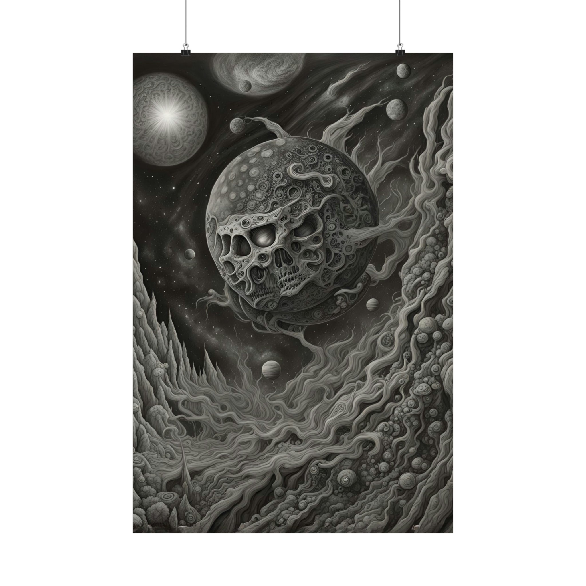 Doom Space Extinction Matte Poster Skeleton Art Gothic Fine Art Gothic ...