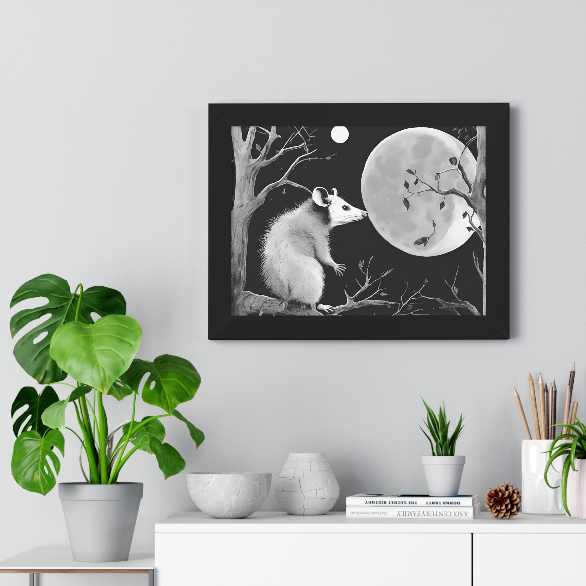 Possum Moon Framed Matte Gothic Print Original Gothic Art Gothic ...