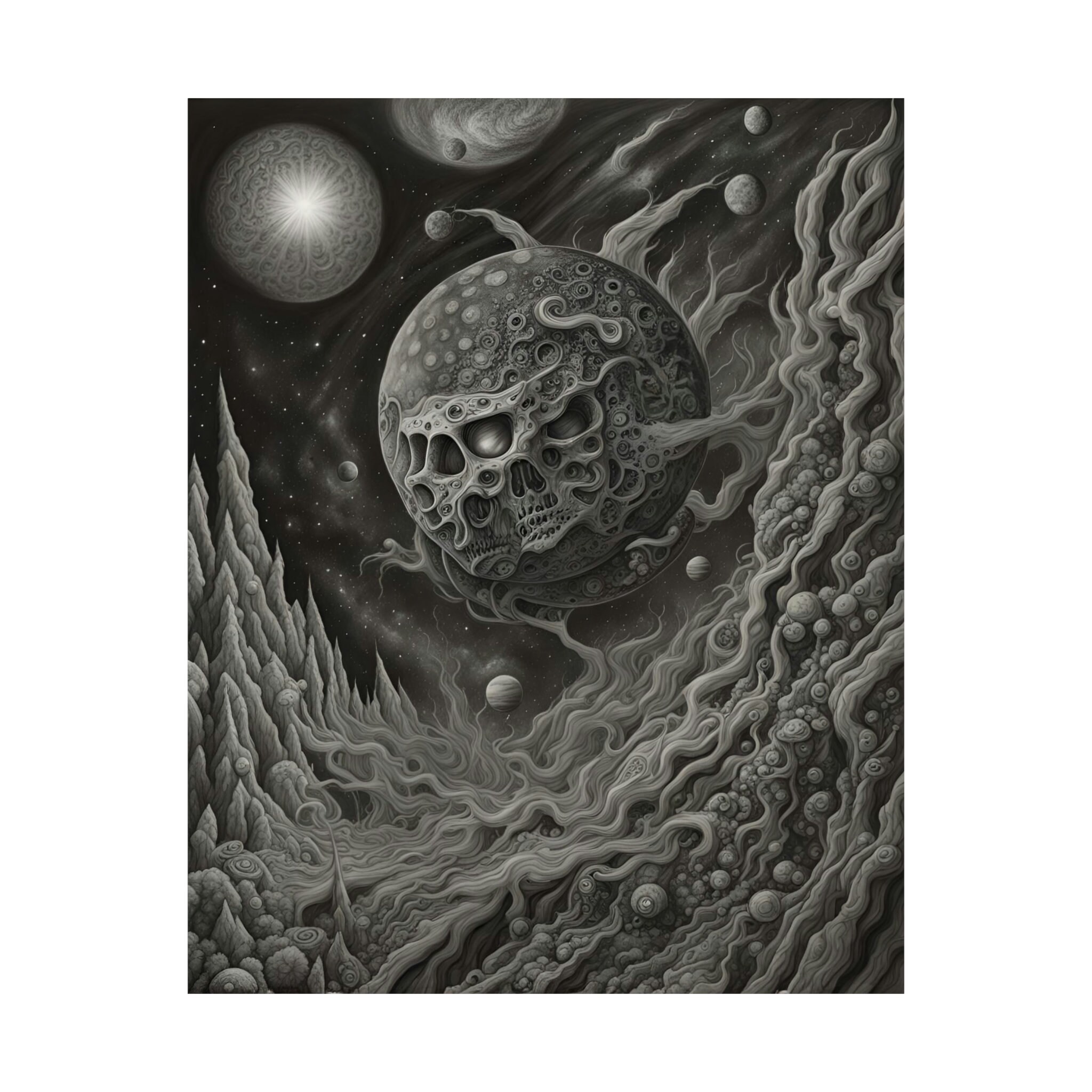 Doom Space Extinction Matte Poster Skeleton Art Gothic Fine Art Gothic ...