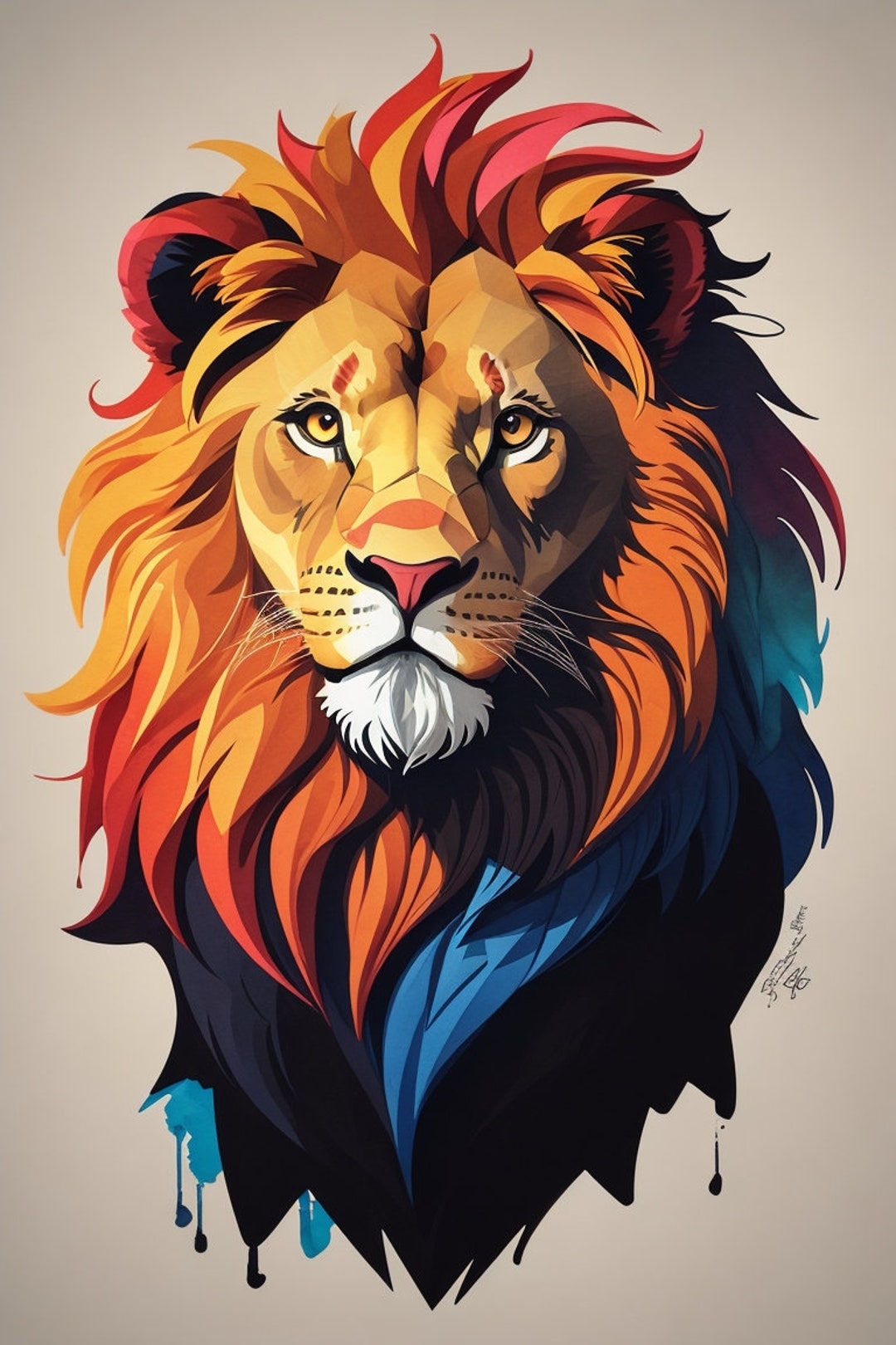 High Quality Jpg of Cartoon Designed Lion. Digital Download - Etsy