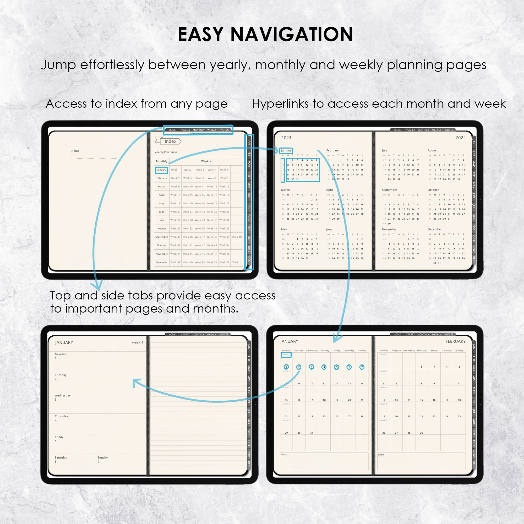 2024 Digital Planner Minimalist Digital Planner Classic - Etsy