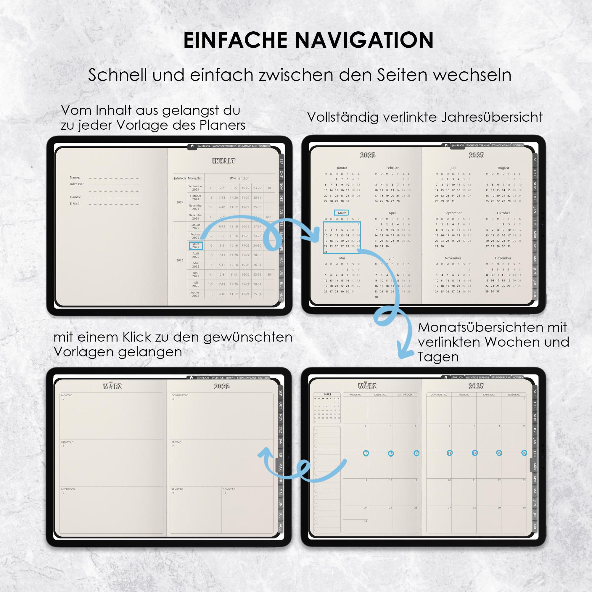 Academic Planner 2024 2025, German Digital Planner, Student Planner ...