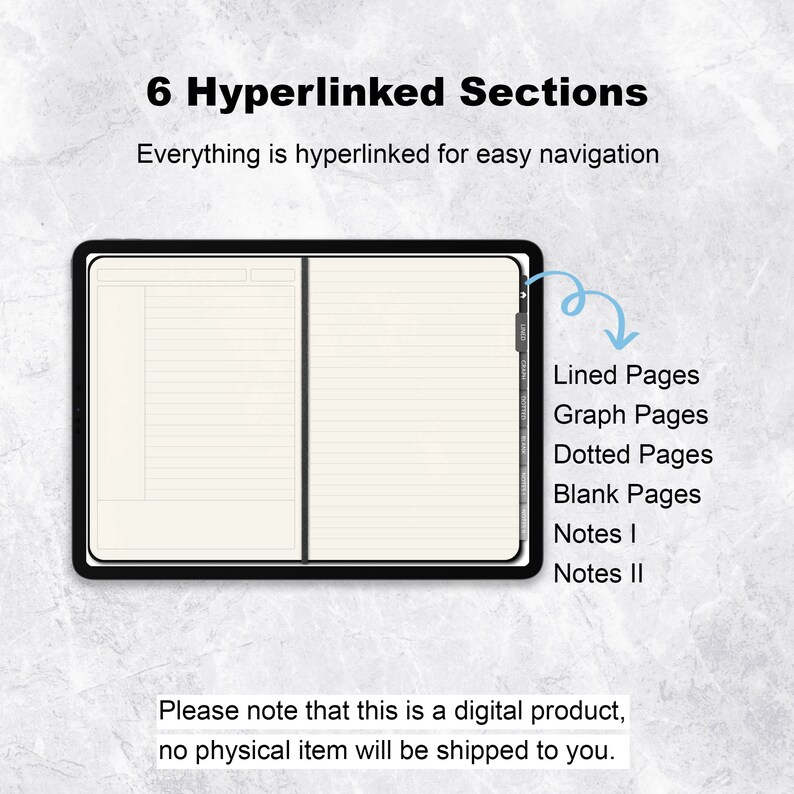 Digital Notebook, Cornell Notes, Minimalist Classic Design Notebook ...