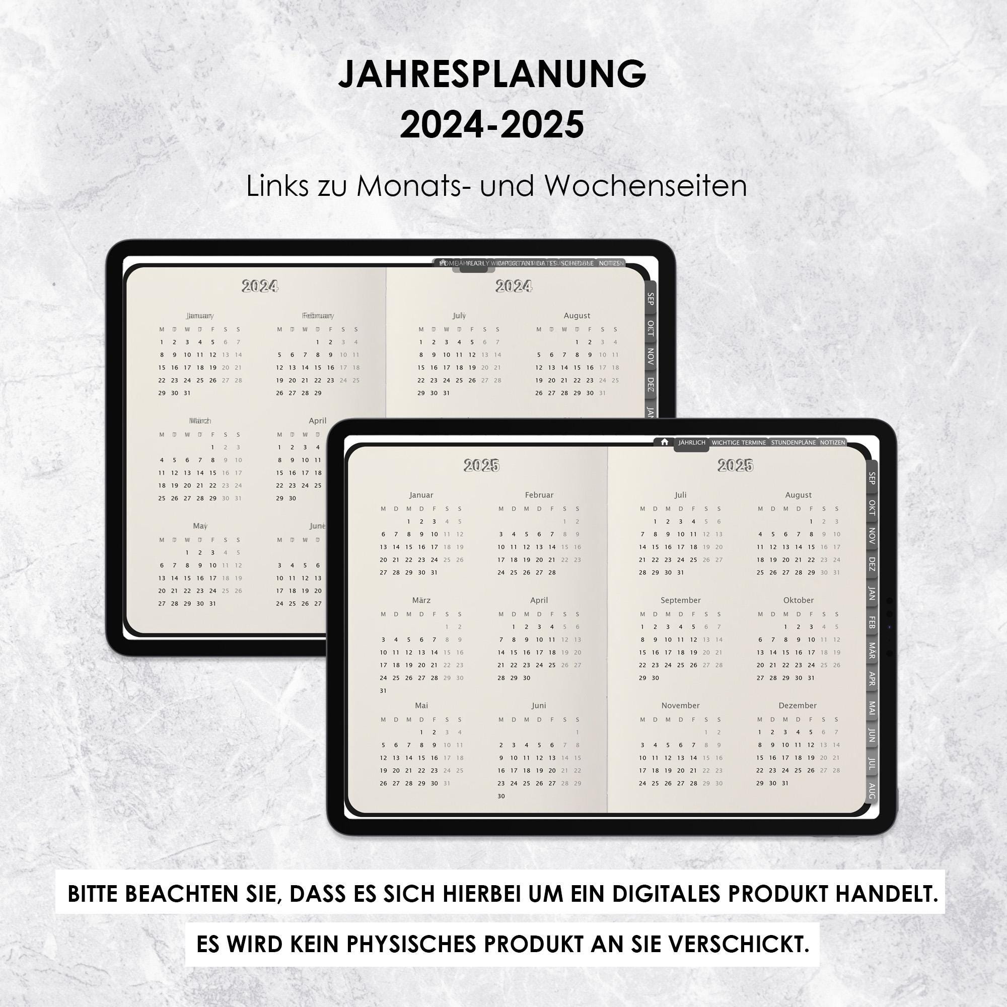 Academic Planner 2024 2025, German Digital Planner, Student Planner ...