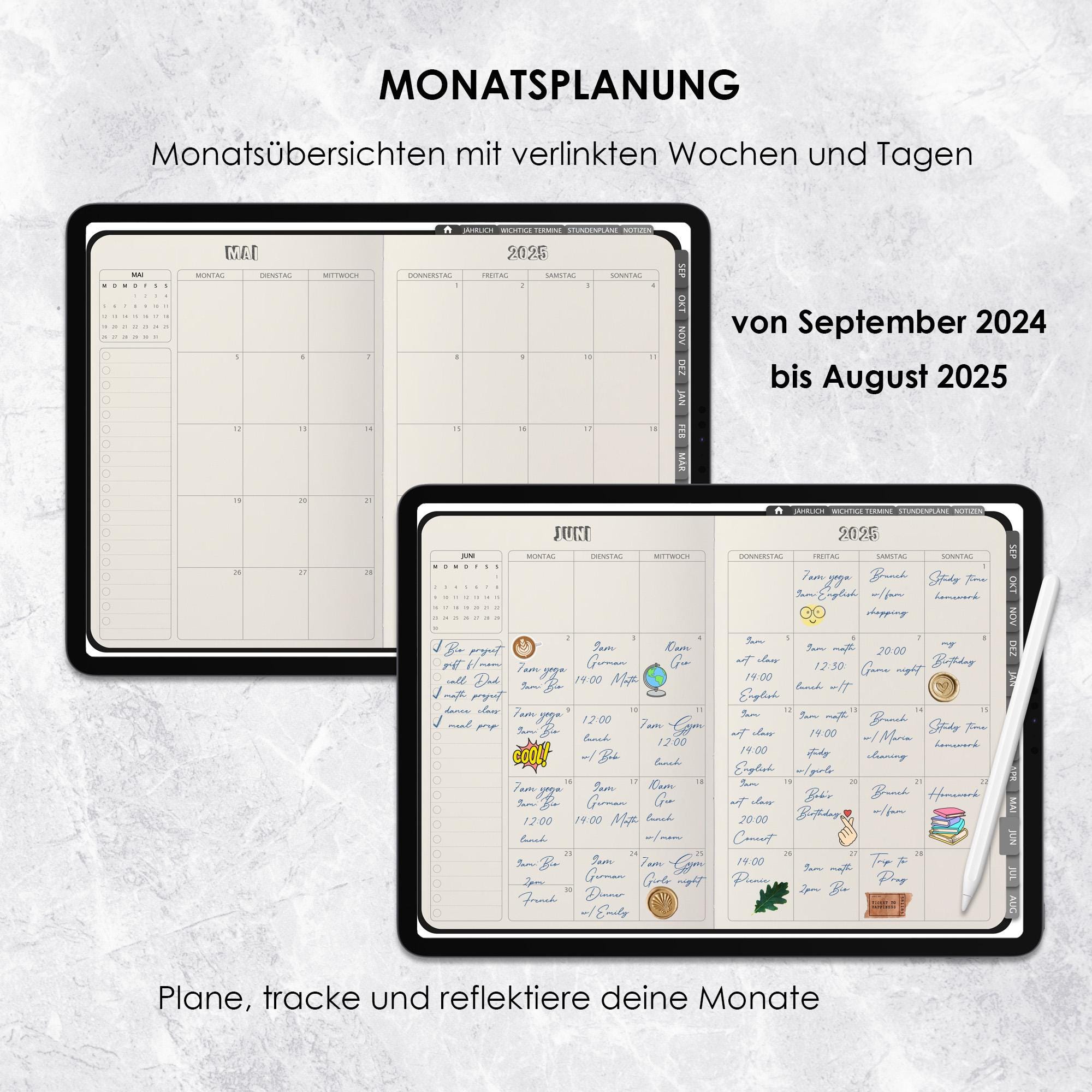 Academic Planner 2024 2025, German Digital Planner, Student Planner ...