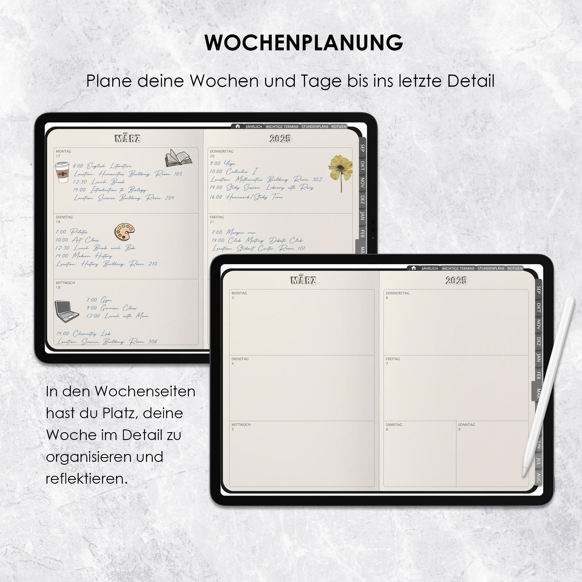Academic Planner 2024 2025, German Digital Planner, Student Planner ...