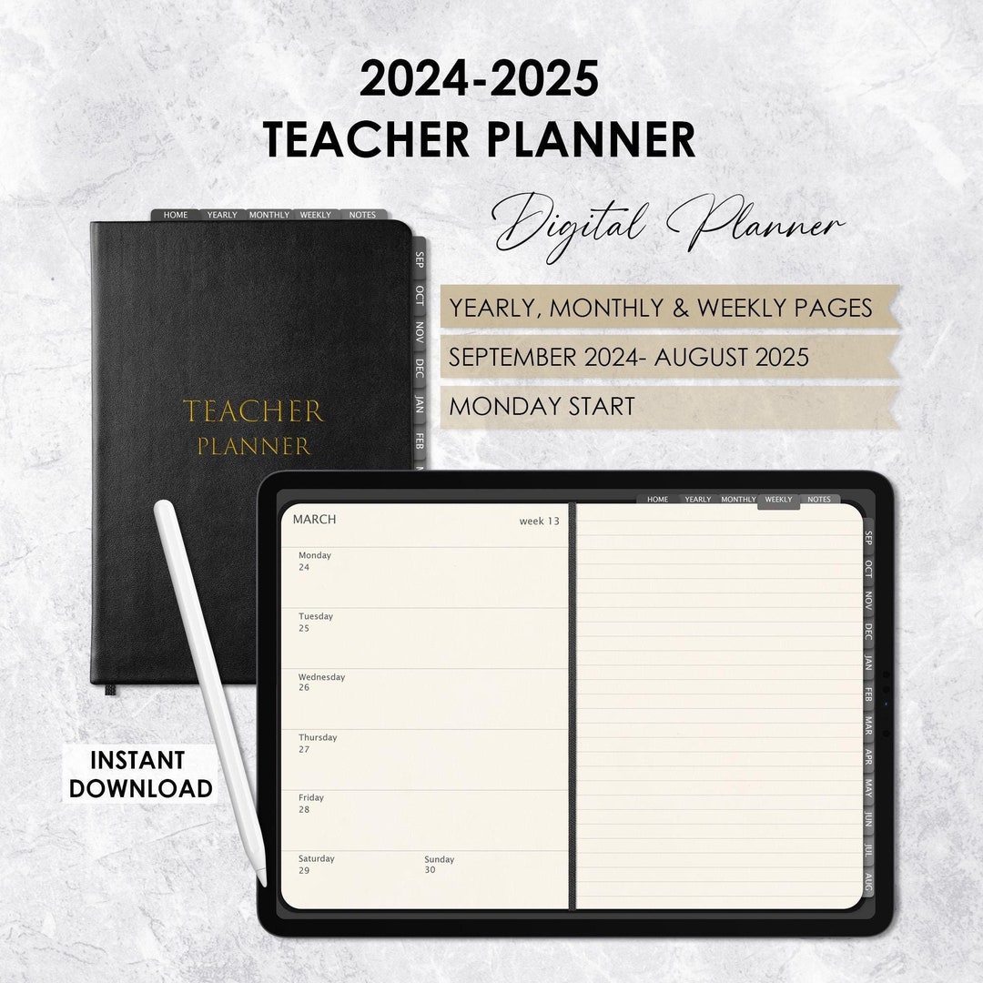 Digital Teacher Planner 2024-2025, Minimalist Academic Planner, Lesson ...