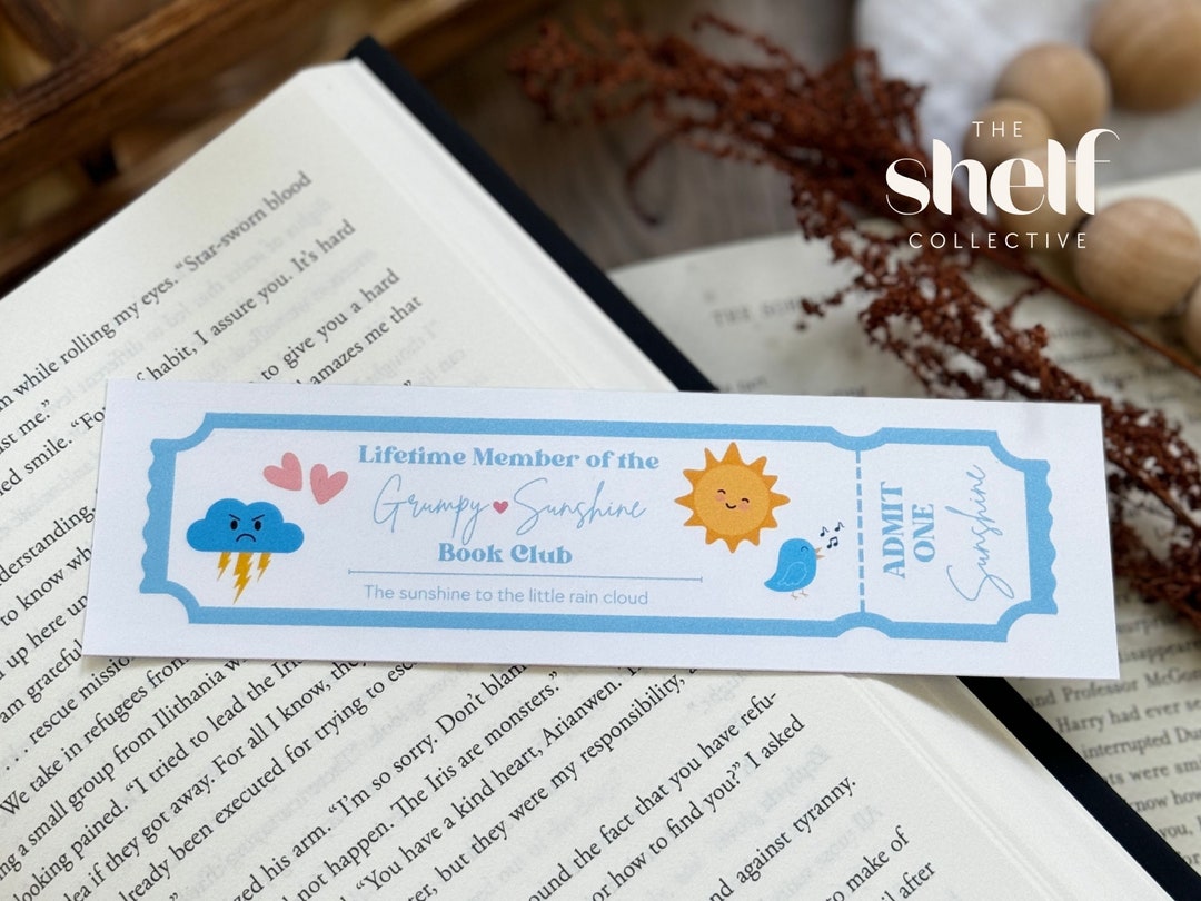 Lifetime Member of the Grumpy Sunshine Book Club Bookmark Cozy Bookmark ...
