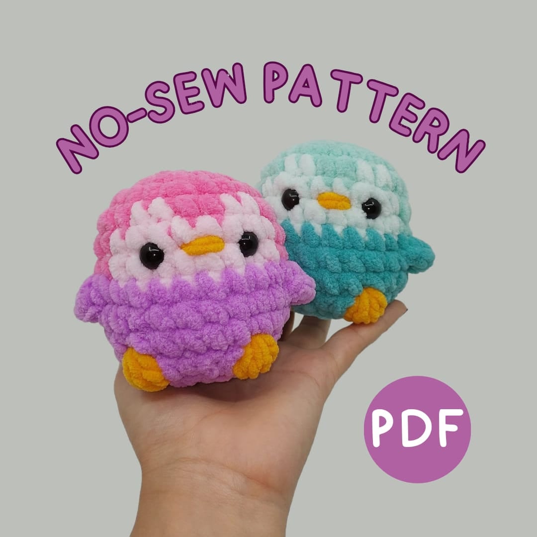 NO SEW Crochet Chunky Penguin PDF Download Pattern Mini Baby Amigurumi ...