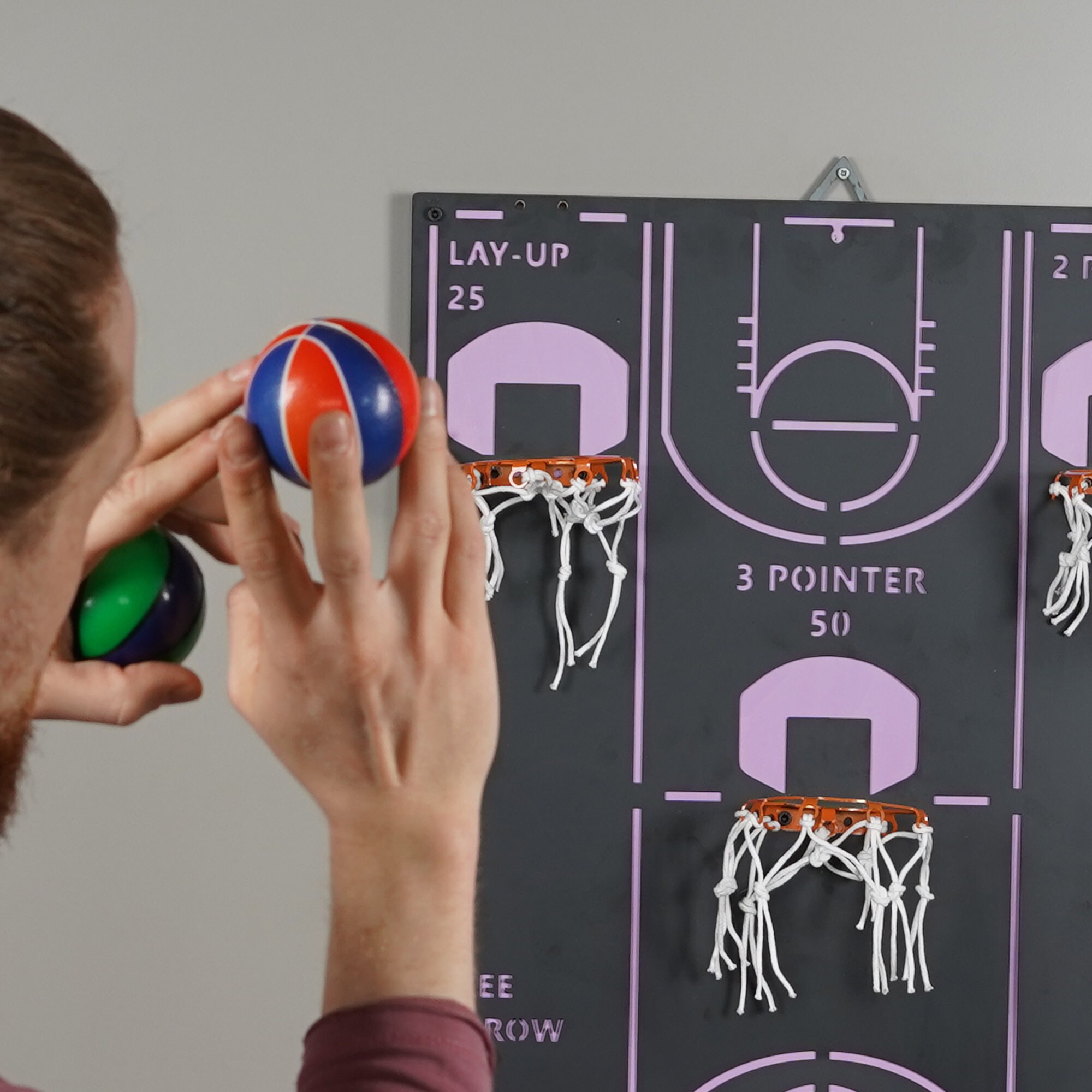 Basketball Game Metal Wall Art Game Room Decor Multi Hoop Bedroom Wall ...