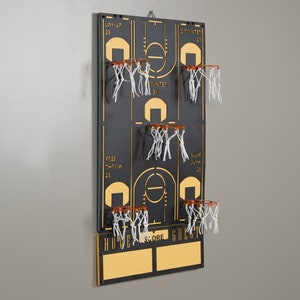 Basketball Game Metal Wall Art Game Room Decor Multi Hoop Bedroom Wall ...