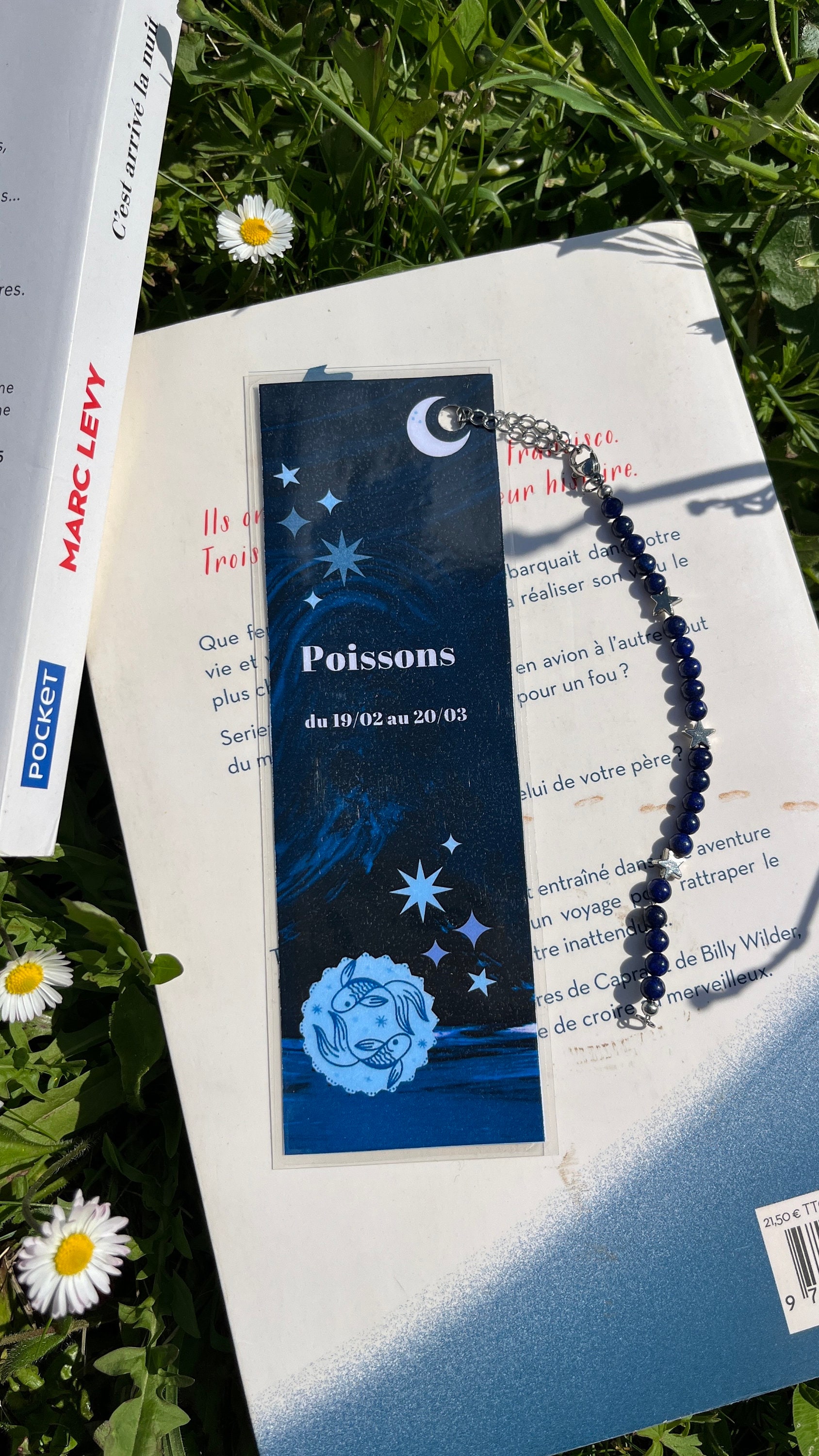 Personalizable Bookmark in Natural Pearls, Astrological Bookmark ...