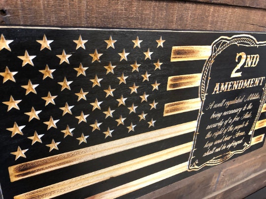 2nd Amendment American Flag, Rustic Wood Flag, Personalized Flag - Etsy